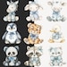 Watercolor Blue Vintage Plush Animals Clipart Bundle, Nursery Animal ...