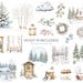 Watercolor Winter Woodland Clipart, Winter Clip Art, Winter Animals ...