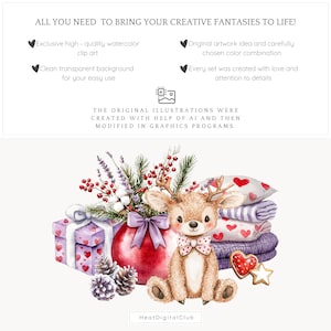 Watercolor Winter in Love Clipart, Cozy Romantic Winter Clip Art Bundle ...