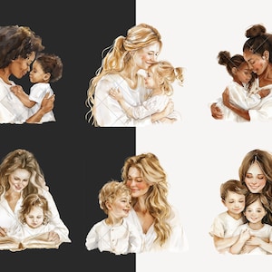 Watercolor Mothers Day Clipart, Mother and Child Png, Mother's Day ...