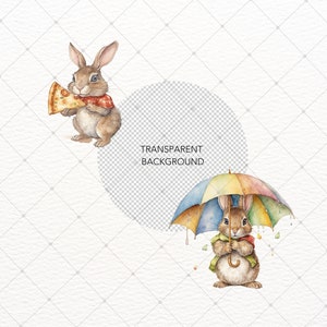 Cute Rabbits Clipart Cute Watercolor Bunny Clip Art, Cute Bunnies ...