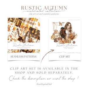 Watercolor Rustic Autumn Seamless Patterns, Neutral Fall Pattern JPEG ...