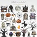 Watercolor Halloween Clipart Bundle, Spooky Season Clip Art, Black Cat ...