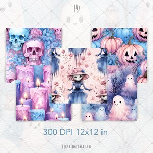 Seamless Cute Pastel Halloween Patterns, Spooky Pastel Textures JPEG ...