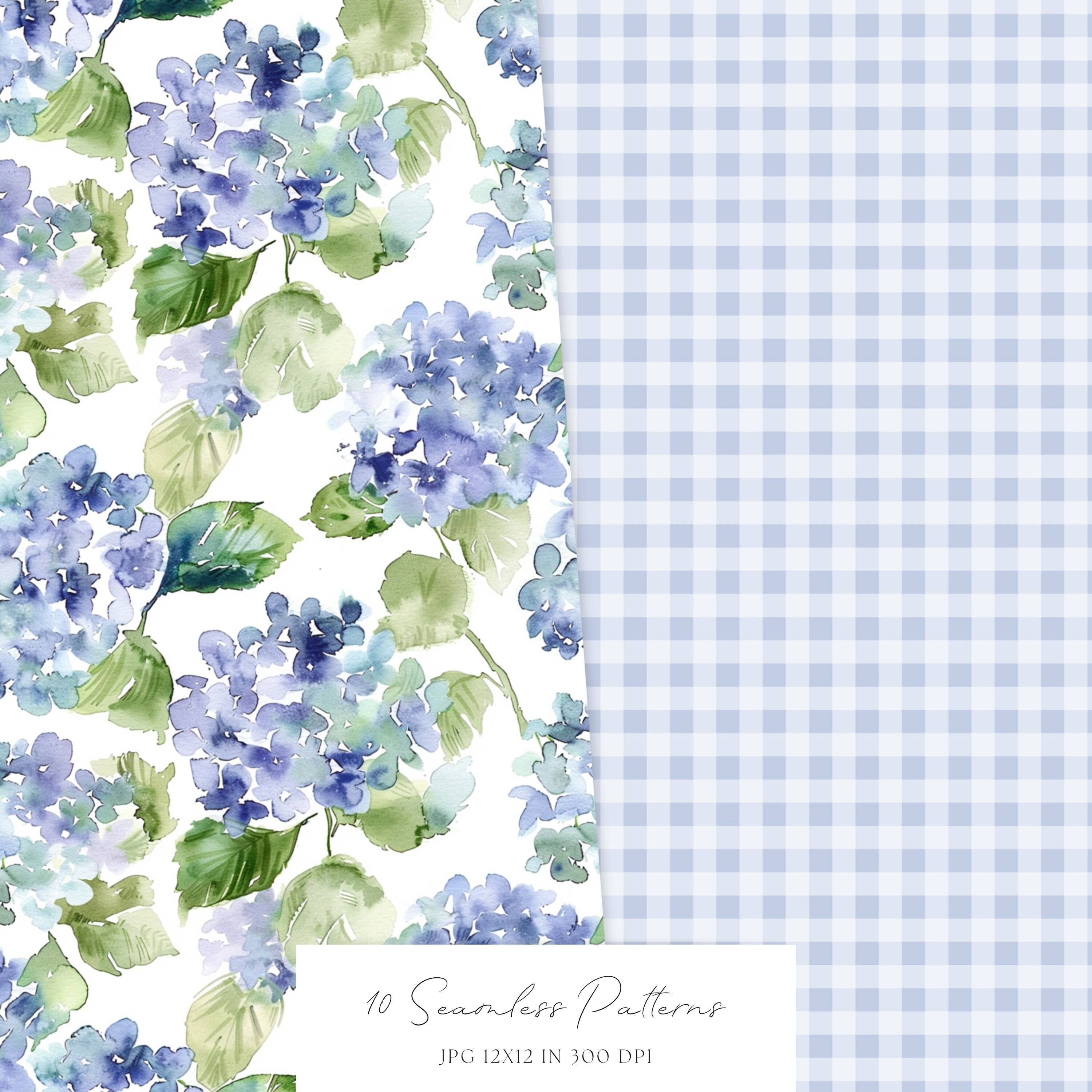 Watercolor Grandmillennial Seamless Patterns, Pastel Floral JPEG ...