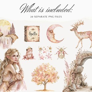Watercolor Enchanted World Clipart Bundle, Fantasy Clip Art, Magic ...