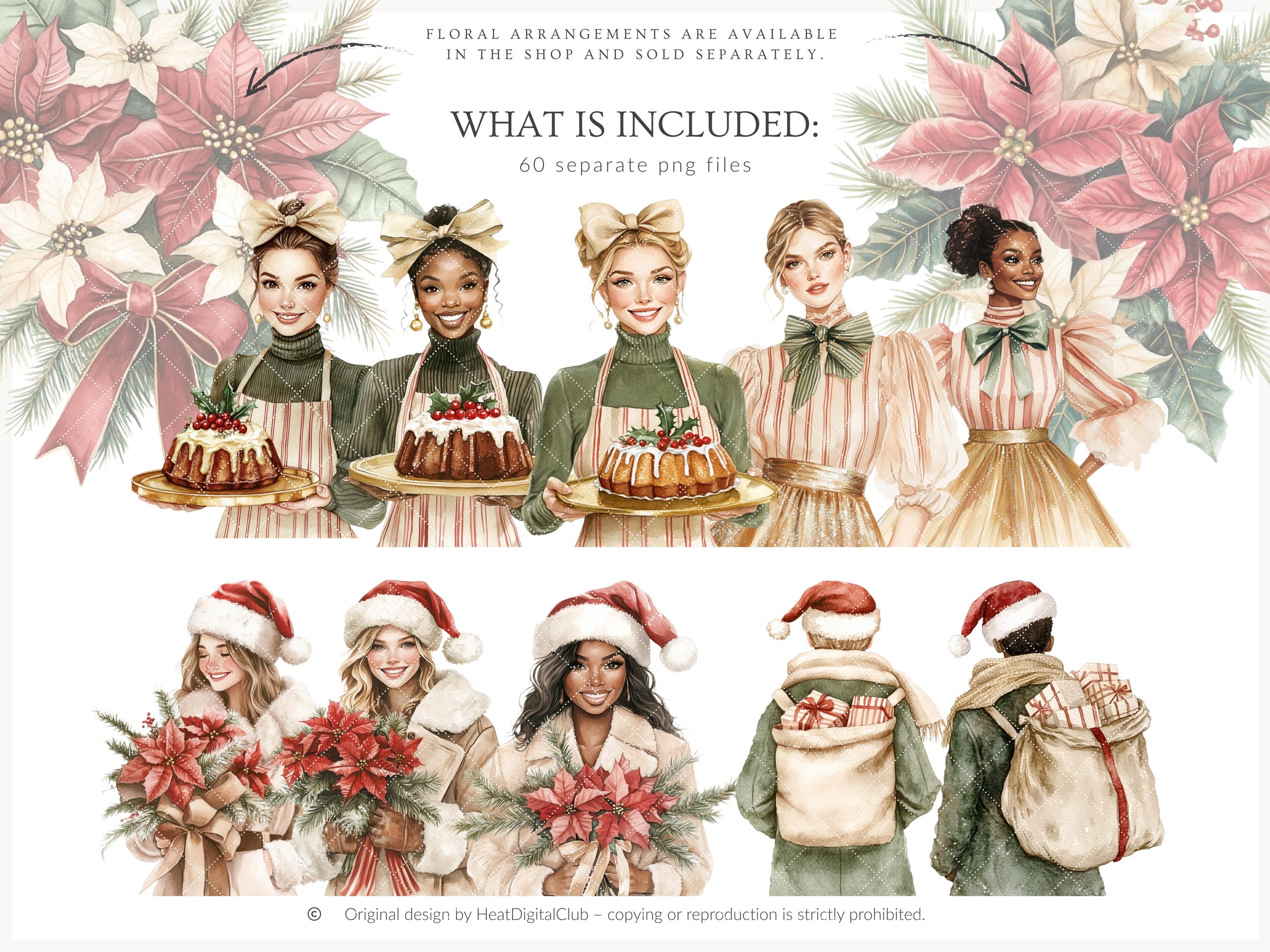 Watercolor Warm Holidays Clipart, Cozy Winter Clip Art Bundle ...