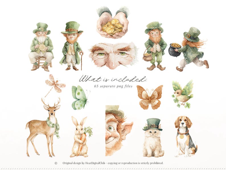 Watercolor Lucky Archive Clipart, St. Patrick’s Day PNG, Leprechaun ...