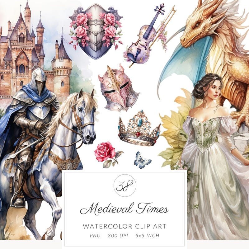 Knight and Princess Art - Etsy
