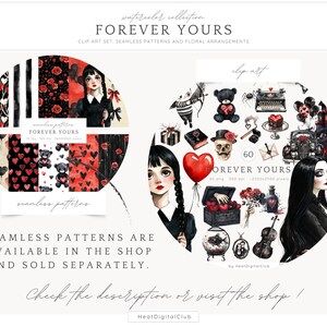 Watercolor Spooky Valentines Day Clipart, Creepy Valentine Clip Art ...