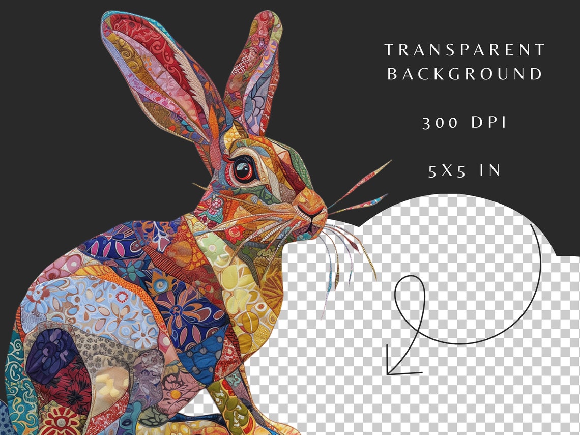 Colorful Rabbits Clipart - Cute Watercolor Bunny Clip Art, Batik Cute ...