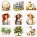 Watercolor Farm Life Clipart Bundle, Farmhouse Clip Art, Farm Animals ...