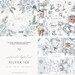 Watercolor Silver Ice Clipart, Cozy Winter Clip Art Bundle, Modern ...