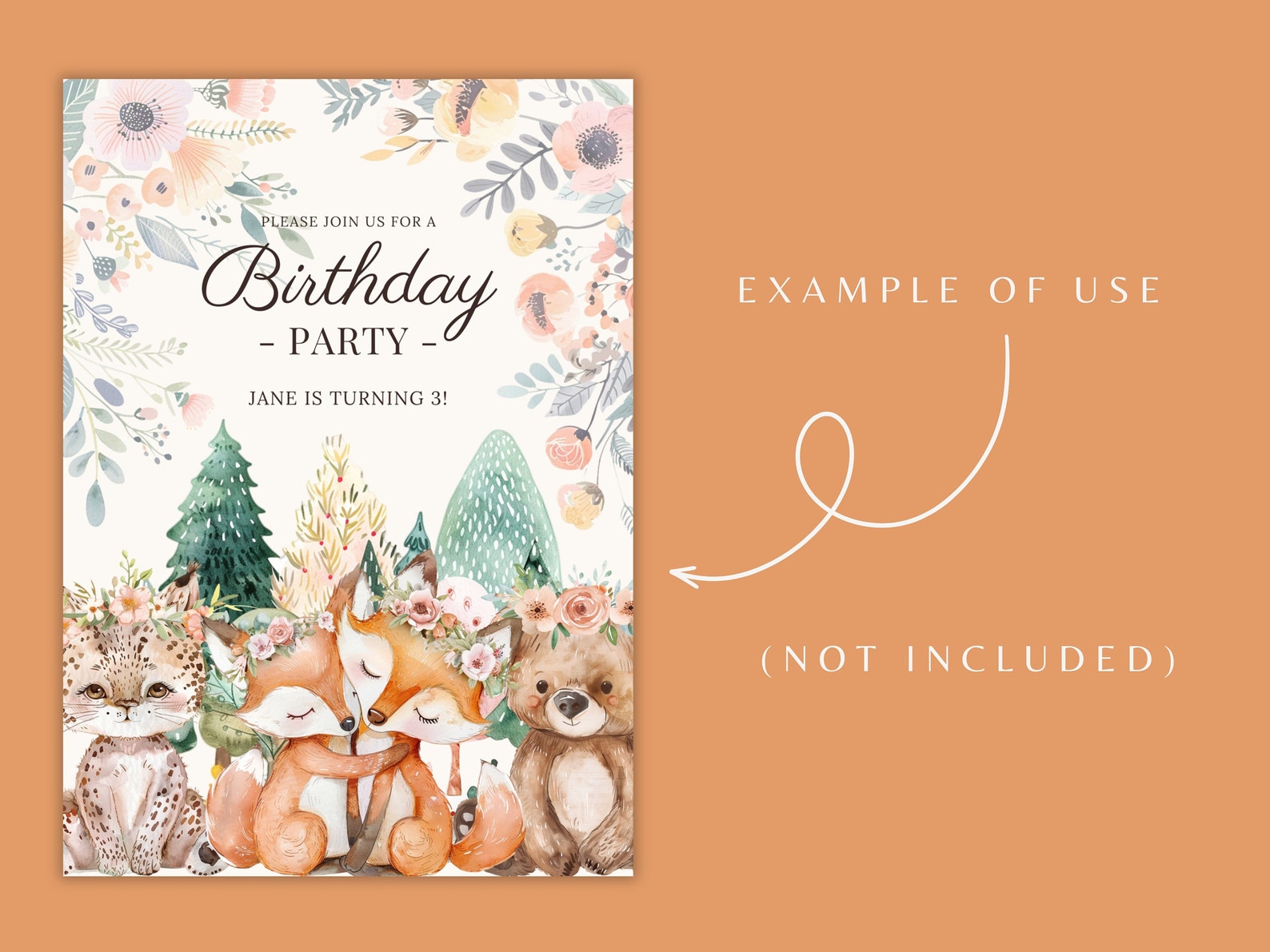 Watercolor Woodland Friends Clipart Bundle, Cute Forest Animals Clip ...