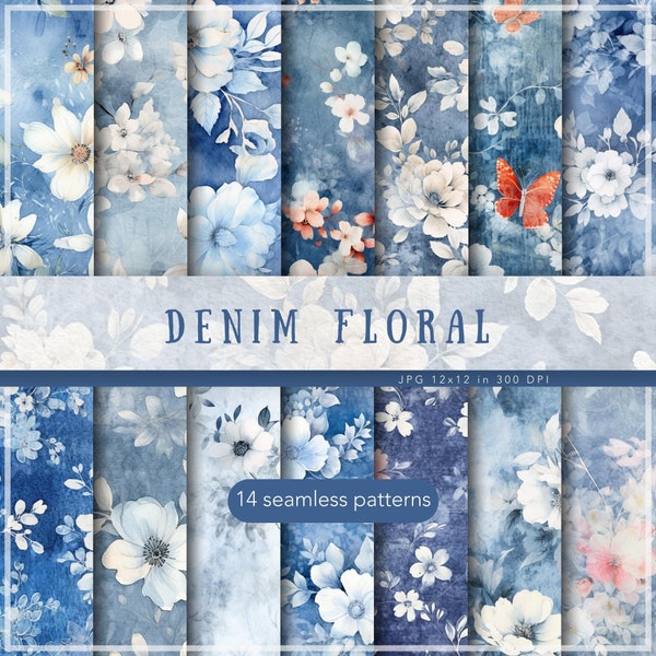 Denim Flower - Etsy