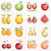 Watercolor Cute Fruits Clipart Bundle, Funny Fruits Berries Clip Art ...