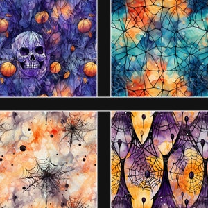 Watercolor Halloween Seamless Patterns - Spooky Fall Halloween JPEG ...