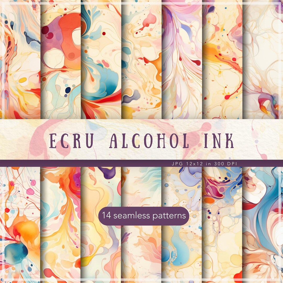 Seamless Alcohol Ink Patterns, Watercolor Splash JPG Digital Download ...