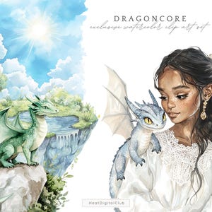 Watercolor Dragoncore Clipart, Fantasy Clip Art, Watercolor Dragon Png ...