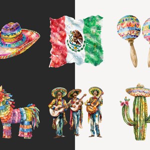 Watercolor Cinco De Mayo Clipart Bundle, Mexico Clip Art, Pinata ...