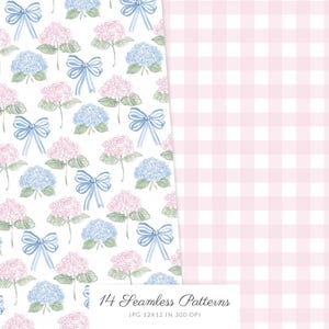 Watercolor Grandmillennial Seamless Patterns, Pastel Floral JPEG ...
