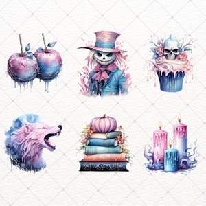 Watercolor Pastel Halloween Clip Art Bundle, Cute Pastelloween Clipart ...