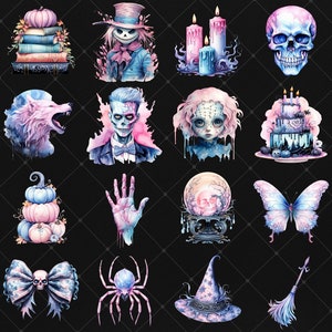 Watercolor Pastel Halloween Clip Art Bundle, Cute Pastelloween Clipart ...