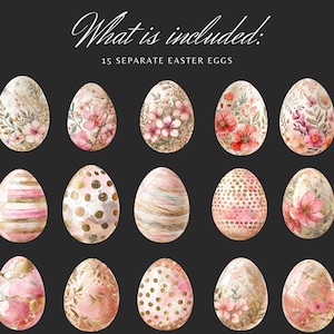 Watercolor Pink Easter Eggs Clipart, Pastel Easter Clip Art, Easter ...