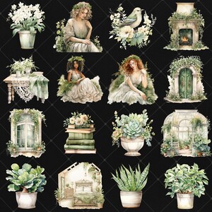 Watercolor Plant Lover Clipart Bundle, House Plant in Pot Clip Art ...