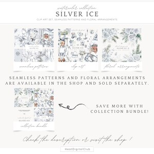 Watercolor Silver Ice Clipart, Cozy Winter Clip Art Bundle, Modern ...