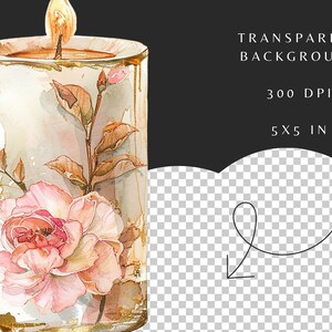 Watercolor Vintage Candles Clipart, Candle Clip Art, Antique Candles ...