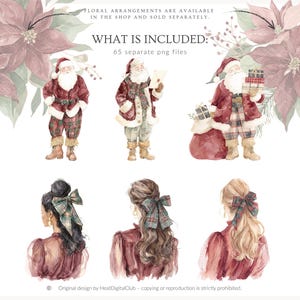 Watercolor Velvet Noël Clipart, Cozy Winter Elegant Holiday, Christmas ...