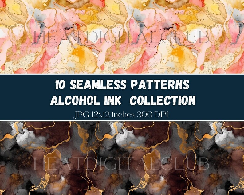 10 Seamless Alcohol Ink Patterns JPEG Digital Download - Etsy