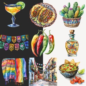 Watercolor Cinco De Mayo Clipart Bundle, Mexico Clip Art, Pinata ...
