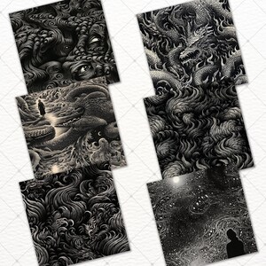 14 Seamless Watercolor Fantasy Phantoms Patterns, Mystical Digital ...