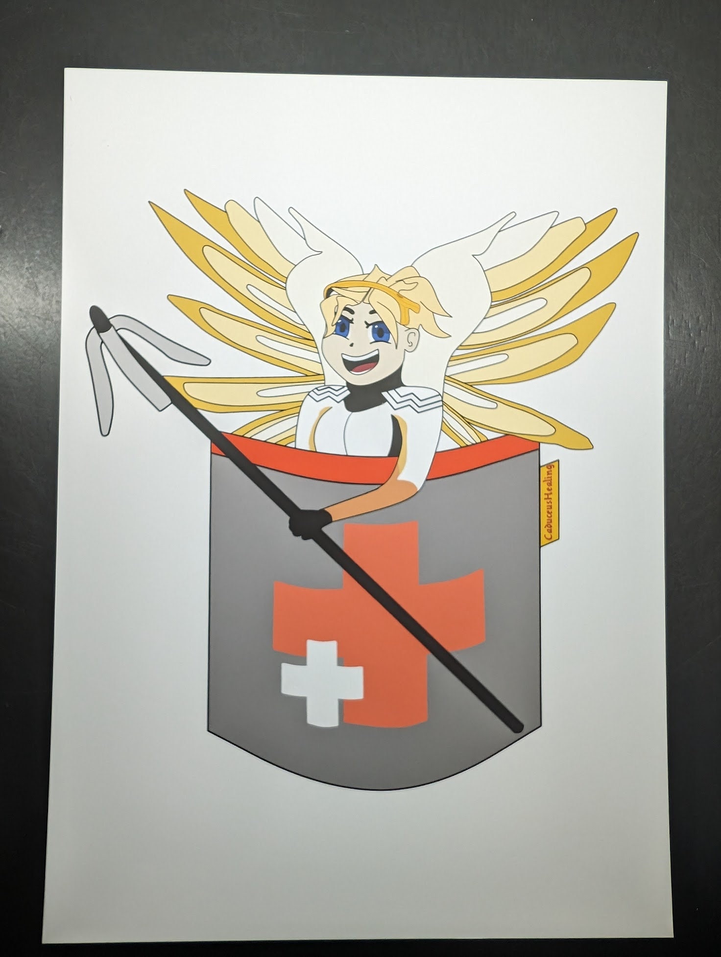 Pocket Mercy 5x7" Art Print, Overwatch Art Print, Digital Art Print ...