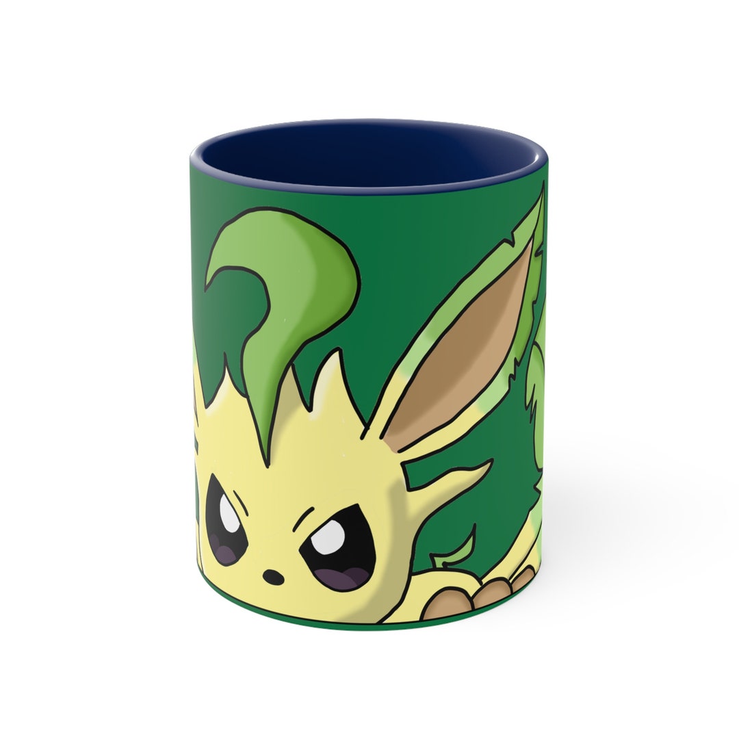 MISCHEVIOUS LEAFEON COFFEE Mug for Coffee Drinkers Cool Pokemon Art ...