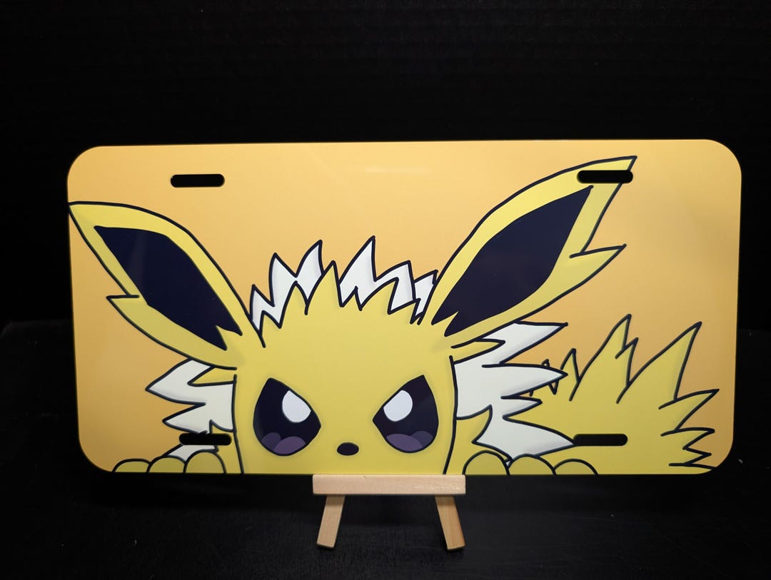 JOLTEON VANITY PLATE | Pokemon License Plate | Pokemon Car Accessory ...