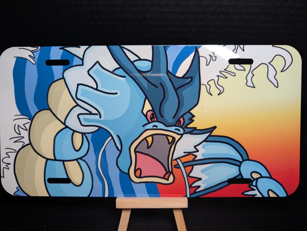 GYARADOS VANITY PLATE | Pokemon License Plate | Pokemon Car Accessory ...