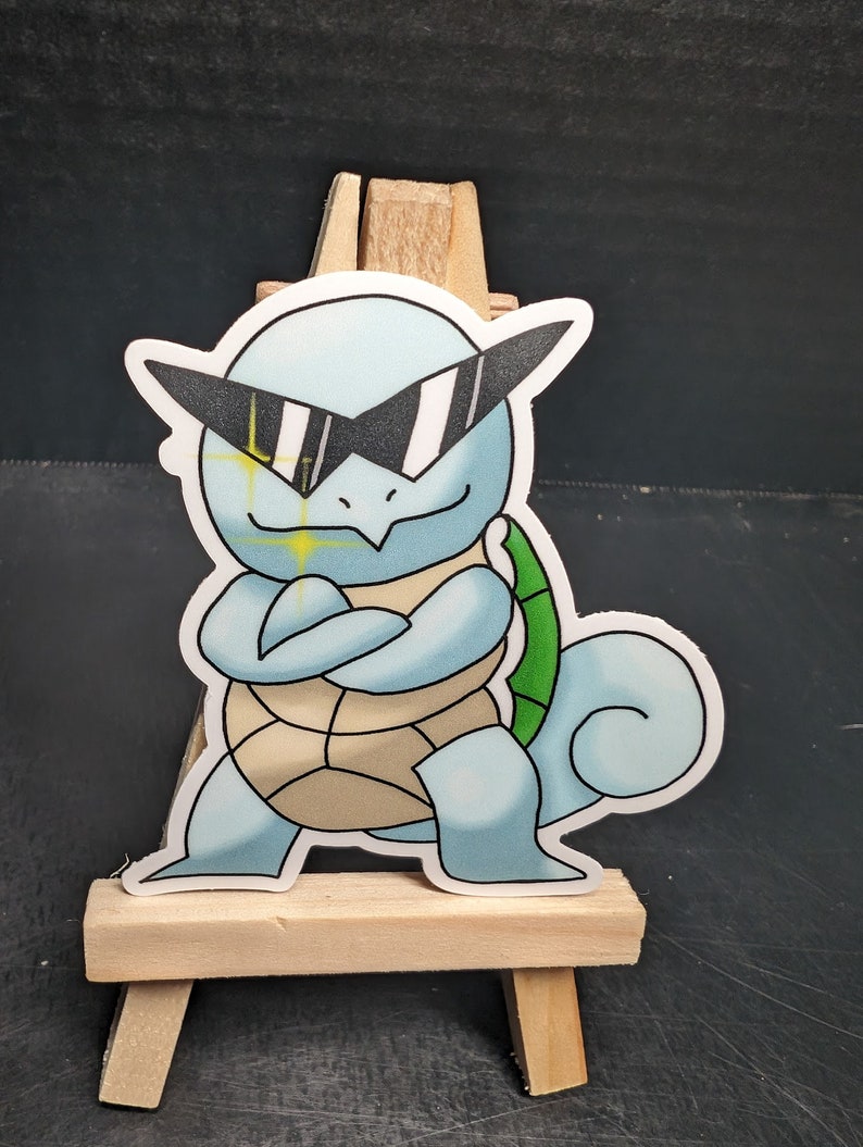 POKEMON SHINY SQUIRTLE 3 Matte Sticker Cute Anime Sticker Waterproof ...