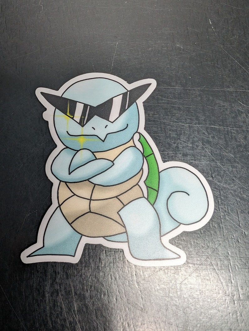 POKEMON SHINY SQUIRTLE 3 Matte Sticker Cute Anime Sticker Waterproof ...