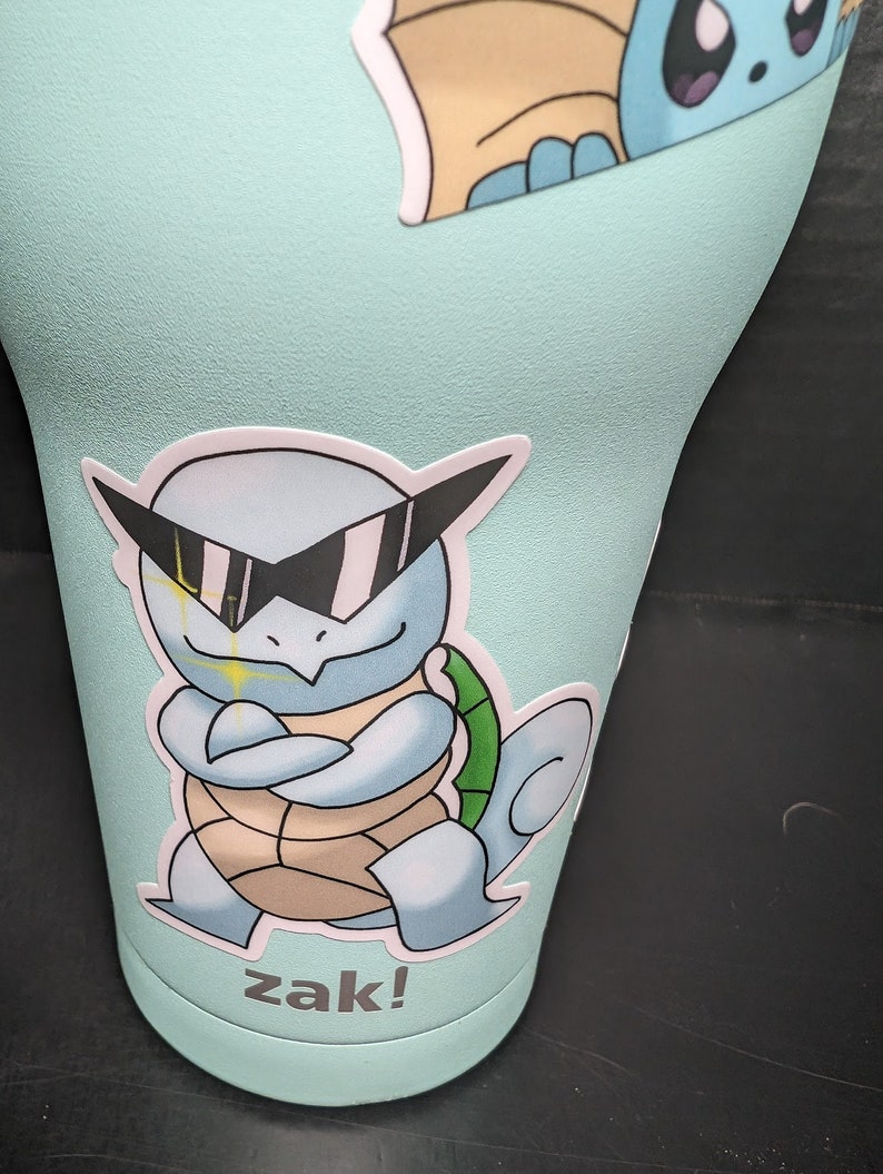 POKEMON SHINY SQUIRTLE 3 Matte Sticker Cute Anime Sticker Waterproof ...