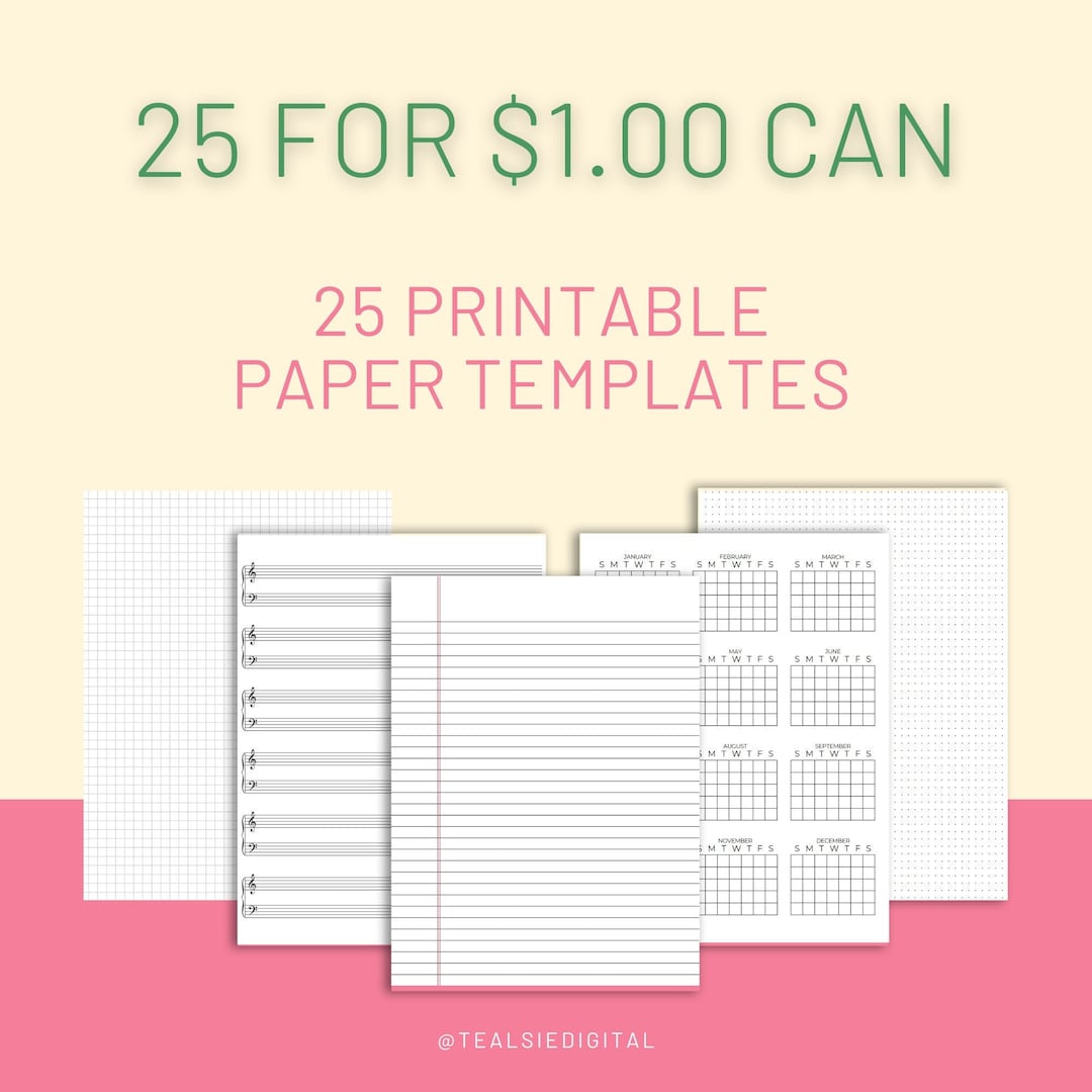 25 Printables // Paper Templates // Printable Templates // Notebook ...