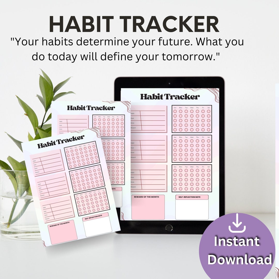 Habit Tracker, Habit Spreadsheet, Habit Template, Daily Routine, Google ...