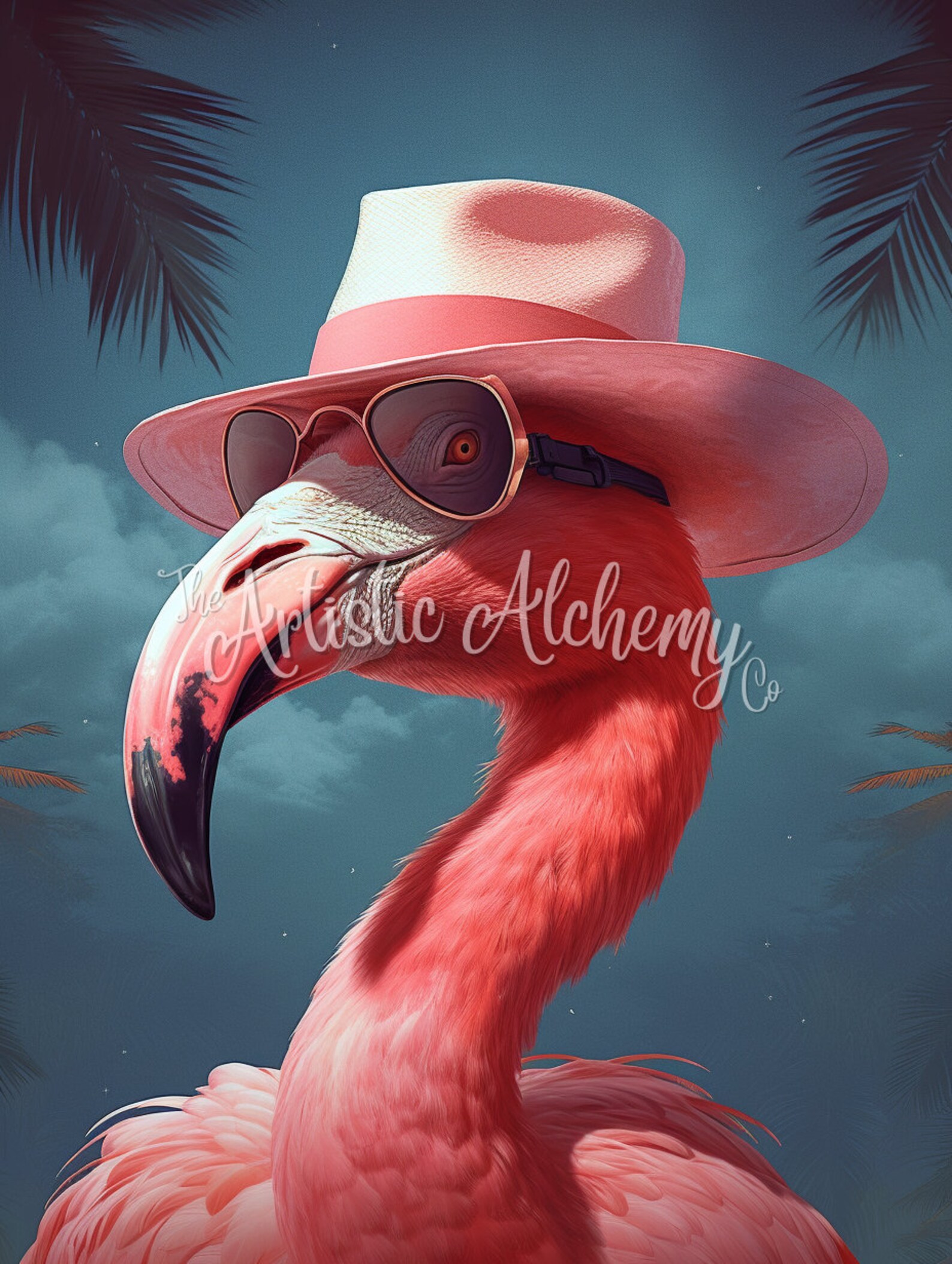Cool Flamingos With Hats and Sunglasses - Fun & Quirky Home Decor ...