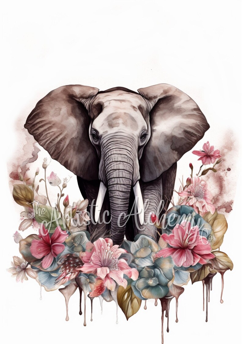 Beautiful African Watercolor Elephants in A4, Inspired by the Real ...