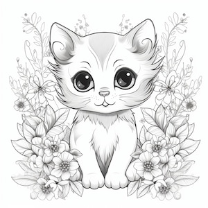 Cute Kitten Coloring Pages. Cats and Kittens. Children’s Coloring ...