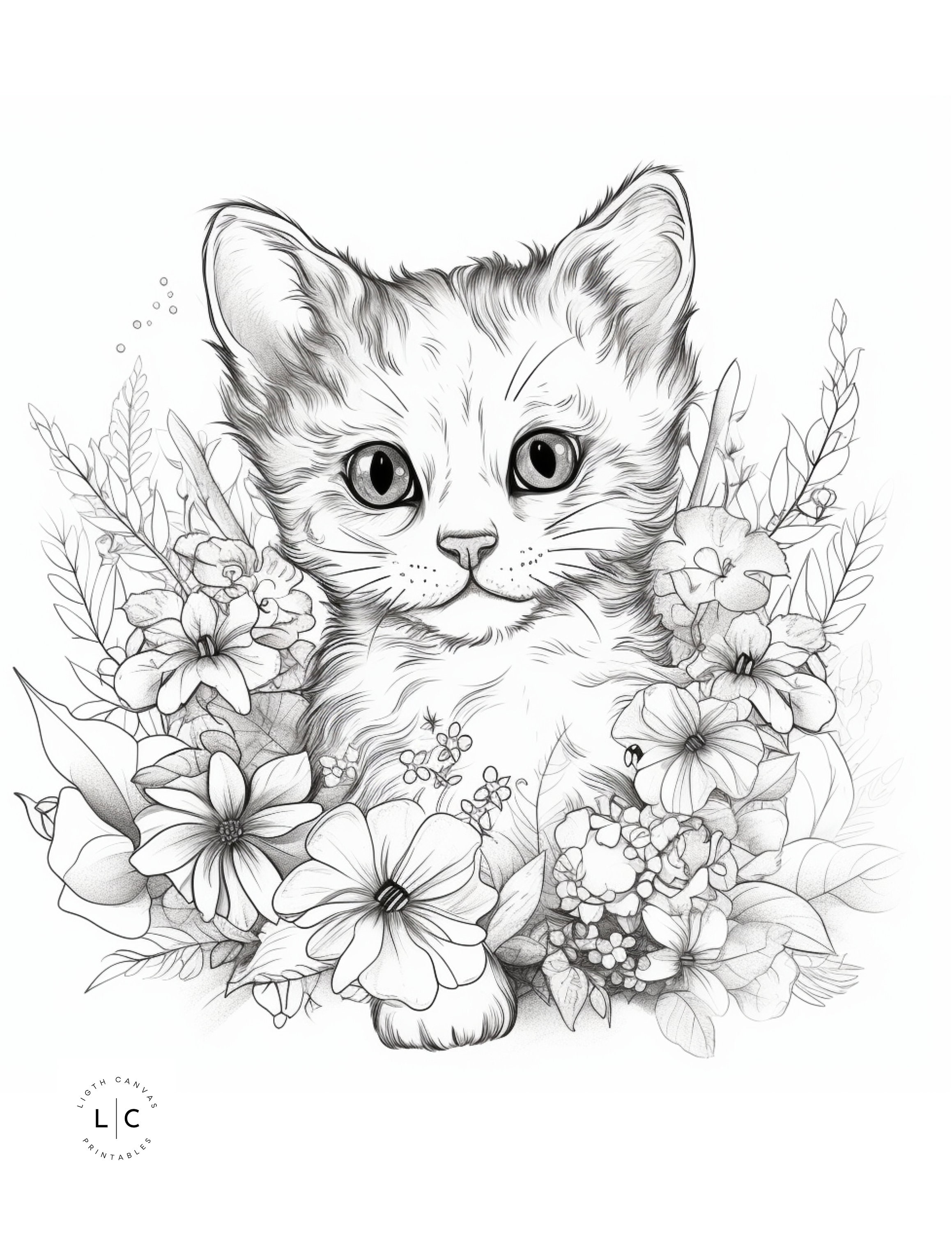 Kitten Coloring Pages for Kids. Coloring Activity Printable Pages. - Etsy