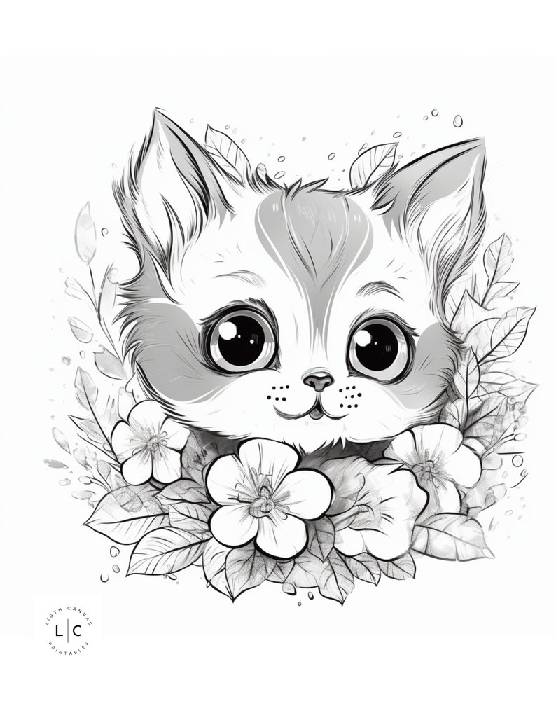 Cute Kitten Coloring Pages. Cats and Kittens. Children’s Coloring ...