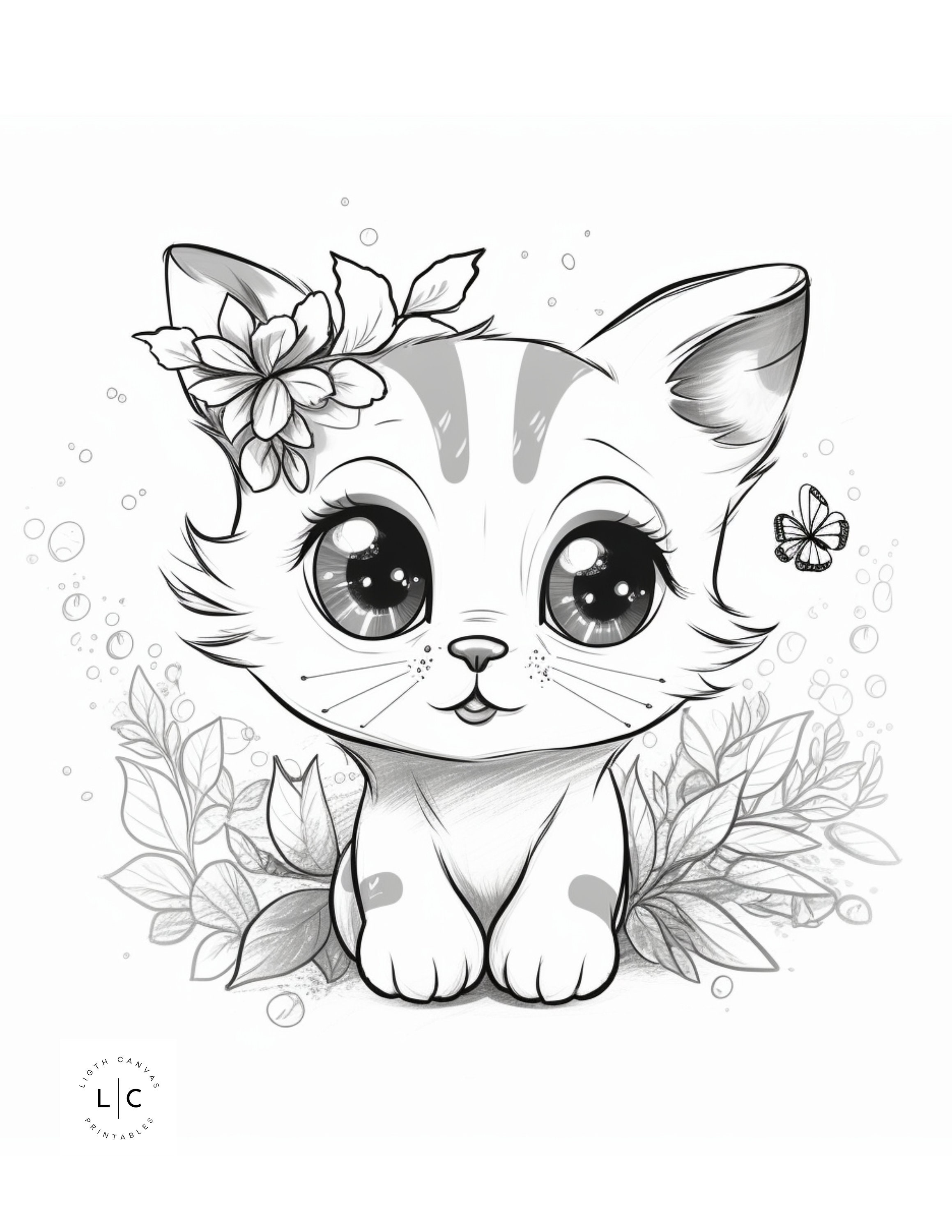Kitten Coloring Pages for Kids. Coloring Activity Printable Pages. - Etsy